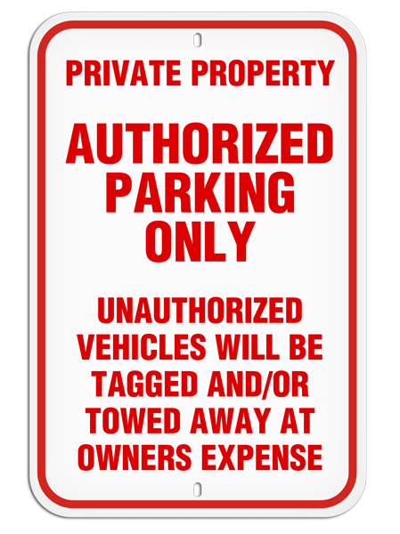 INCOM® PSS1007AL SAFETY SIGN, PARKING SIGN – AUTHORIZED PARKING ONLY ...