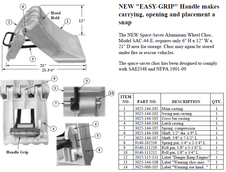 Ziamatic 3025-144-103 Cross Bar Casting for Wheel Choc, Model SAC-44-E ...