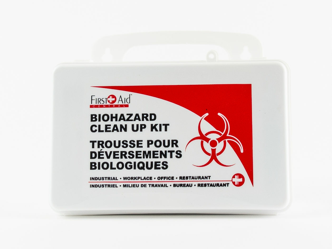 First Aid Central FACBIOSPKD-P Deluxe Biohazard Spill Clean-up Kit ...